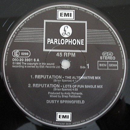 Dusty Springfield – Reputation (Remix) (12″, Maxi) – akerrecords.nl