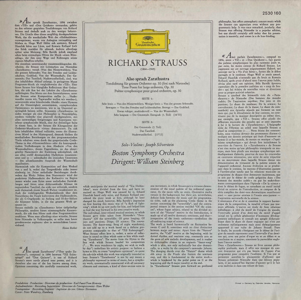 Richard Strauss, Boston Symphony Orchestra • William Steinberg – Also ...