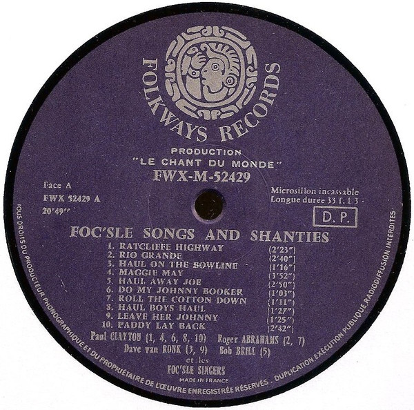 The Foc'sle Singers - Foc'sle Songs And Shanties (Chants De Marins ...