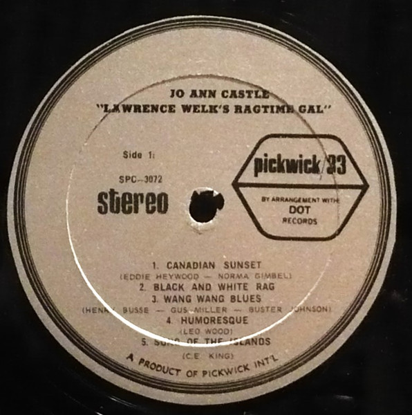 Jo Ann Castle - Lawrence Welk's Ragtime Gal! (LP, Album) - akerrecords.nl