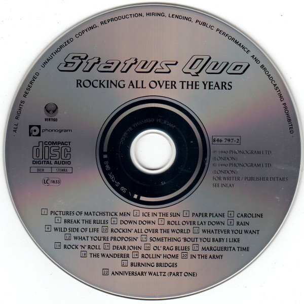 Status Quo - Rocking All Over The Years (CD, Comp) - akerrecords.nl