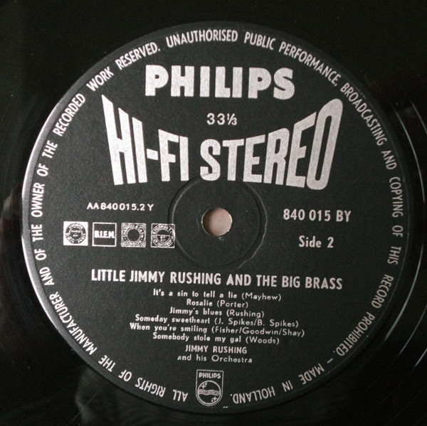 Jimmy Rushing And His Orchestra – Little Jimmy Rushing And The Big ...