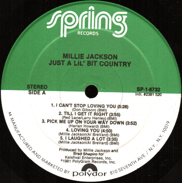 Millie Jackson - Just A Lil' Bit Country (LP, Album, Kee) - akerrecords.nl
