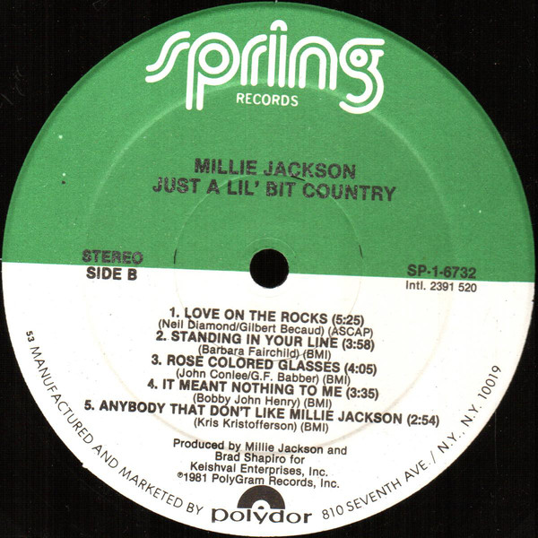 Millie Jackson - Just A Lil' Bit Country (LP, Album, Kee) - akerrecords.nl