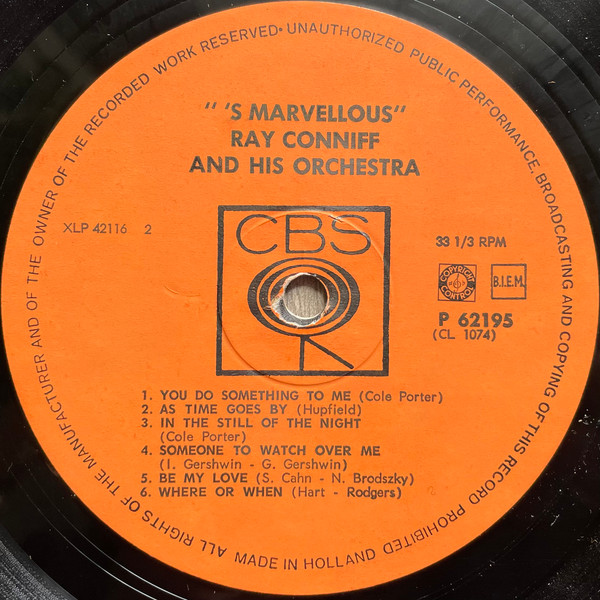 Ray Conniff And His Orchestra* – ‘S Marvelous (LP, Album, Mono ...