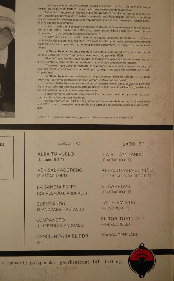 Banda Tepeuani - El Salvador (LP) - akerrecords.nl
