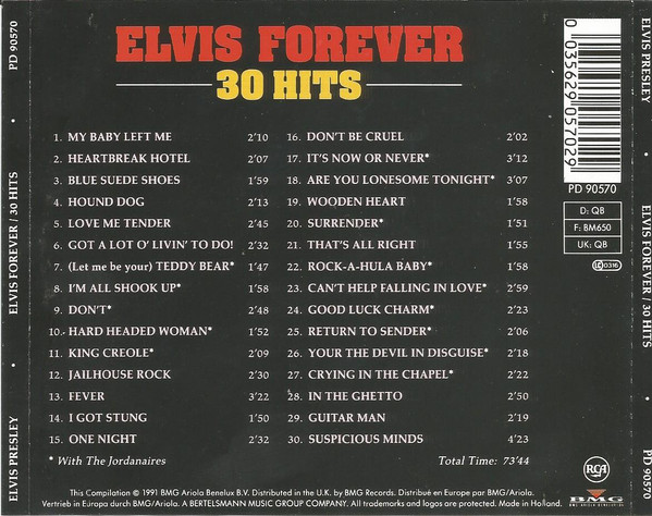 Elvis Presley - Elvis Forever / 30 Hits (CD, Comp) - akerrecords.nl