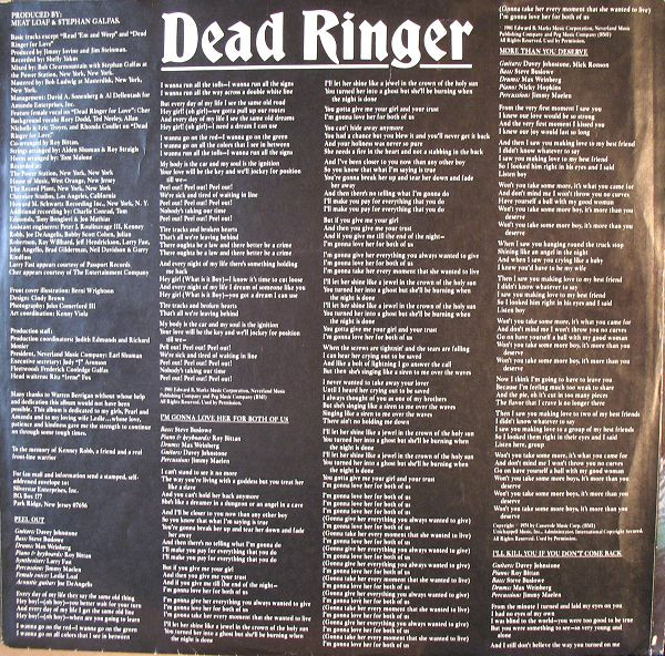 Meat Loaf - Dead Ringer (LP, Album, Bla) - akerrecords.nl