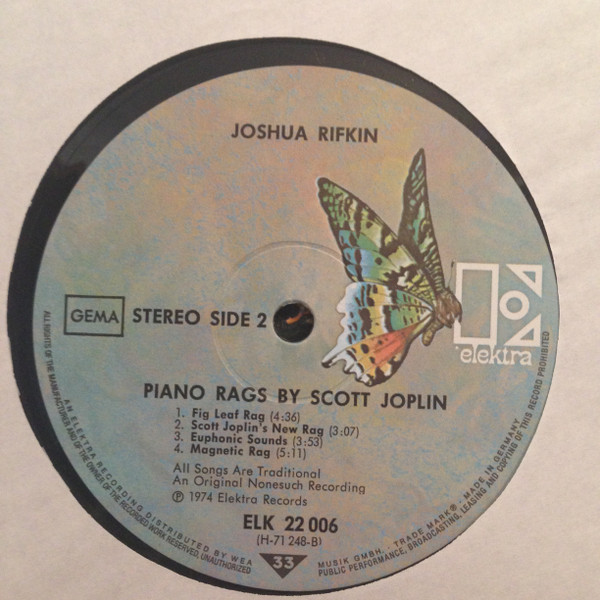 Scott Joplin, Joshua Rifkin - Piano Rags By Scott Joplin (LP, Album) - akerrecords.nl