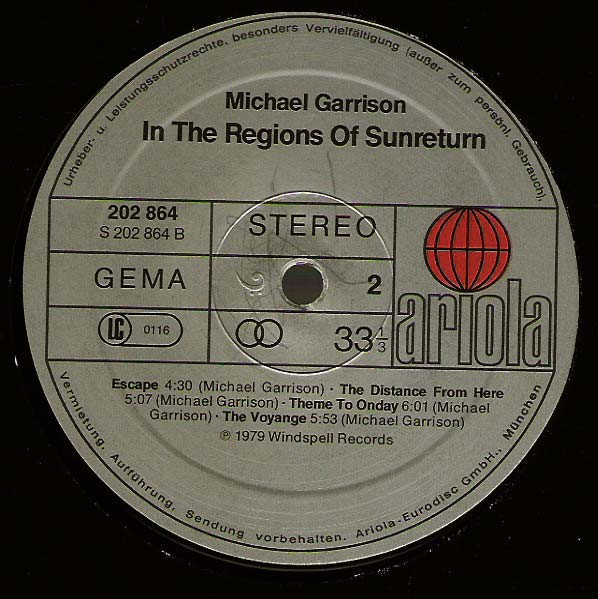 Michael Garrison - In The Regions Of Sunreturn (LP, Album, RP) - akerrecords.nl