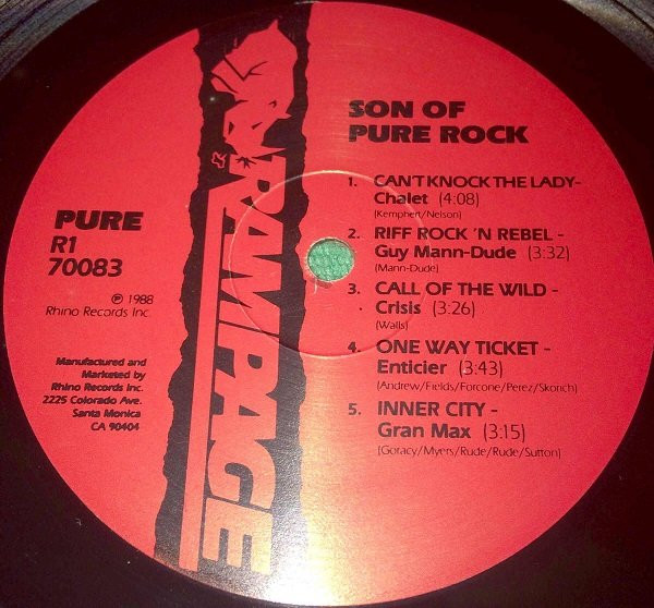 Various - KNAC Pure Rock 105.5 - Son Of Pure Rock (LP, Comp ...