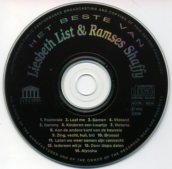 Liesbeth List & Ramses Shaffy – Het Beste Van (CD, Album) – akerrecords.nl