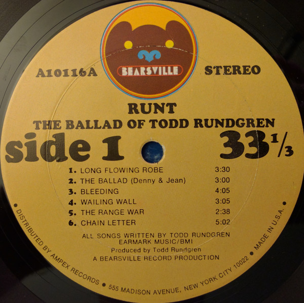 Runt - The Ballad Of Todd Rundgren (LP, Album, Ame) - akerrecords.nl