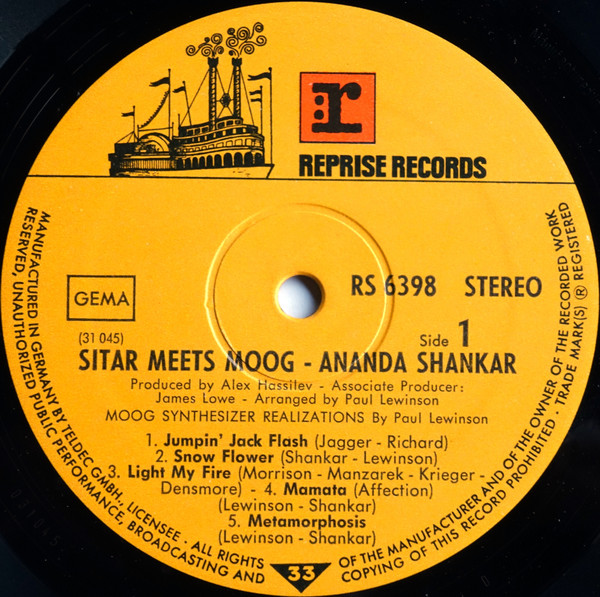 Ananda Shankar – Sitar Meets Moog (LP, Album) – akerrecords.nl