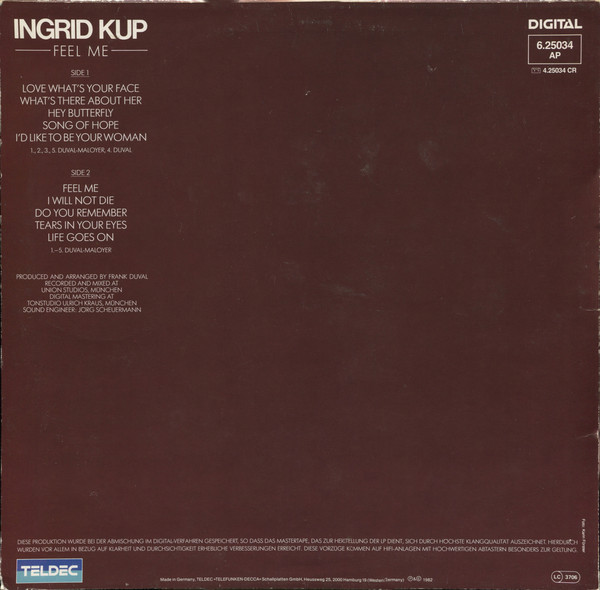 Ingrid Kup - Feel Me (LP, Album) - akerrecords.nl