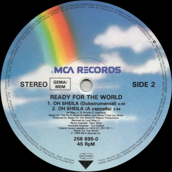 Ready For The World - Oh Sheila (12") - akerrecords.nl