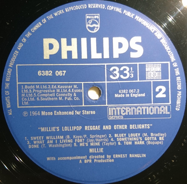 Millie Small - Millie's Lollipop Reggae And Other Delights (LP, Comp ...