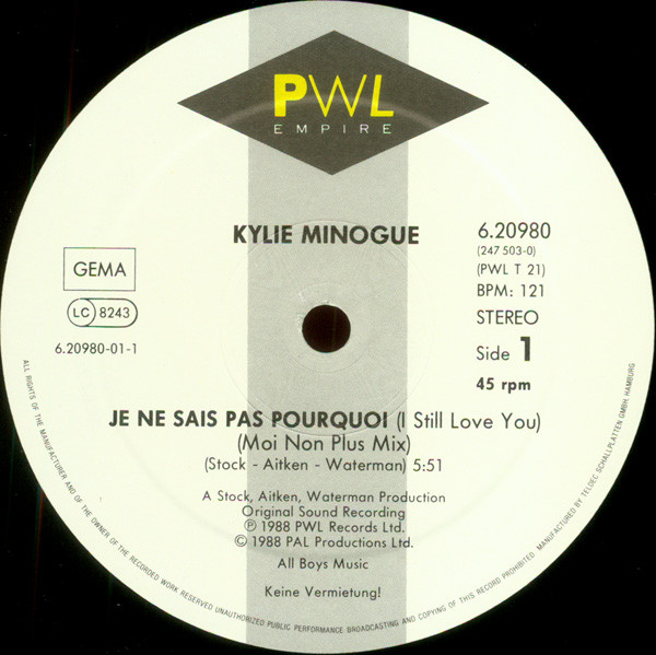 Kylie Minogue - Je Ne Sais Pas Pourquoi (I Still Love You) / Made In ...