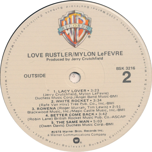 Mylon LeFevre - Love Rustler (LP, Album) - akerrecords.nl