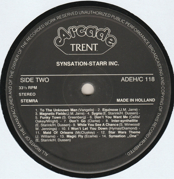 Star Inc. - Synsation (LP, Album) - akerrecords.nl